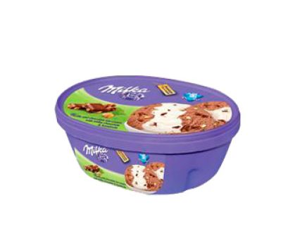 Сладолед с шоколад и лешници Milka 500гр